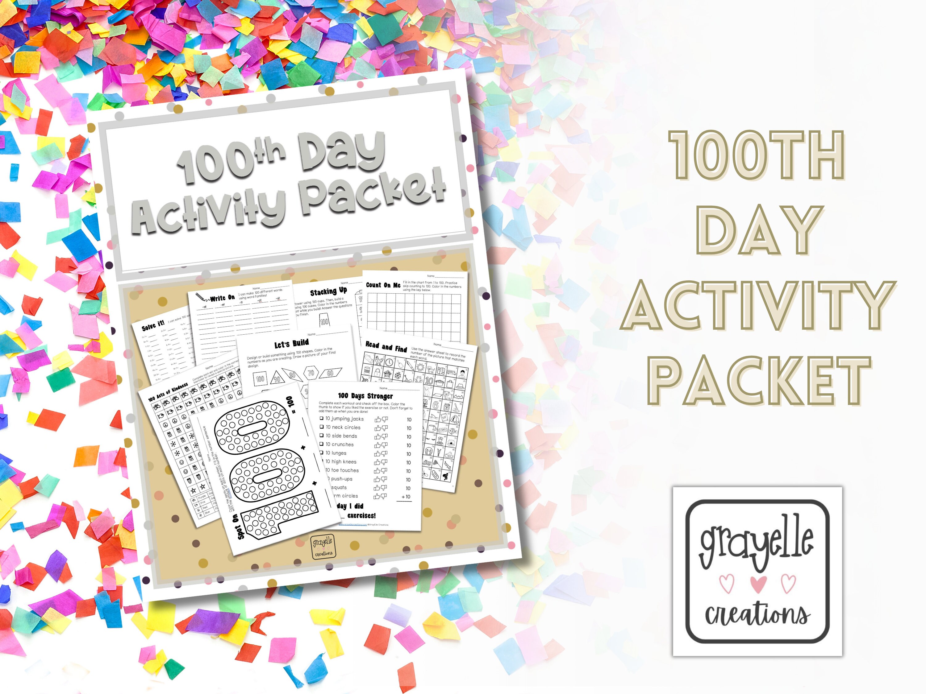 100th Day of School Activity Packet 100 Day Printables STEAM School ...
