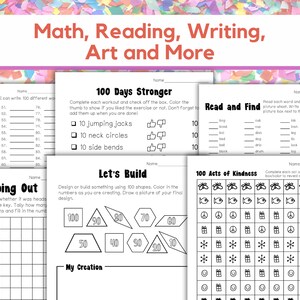 100th Day of School Activity Packet 100 Day Printables STEAM School ...