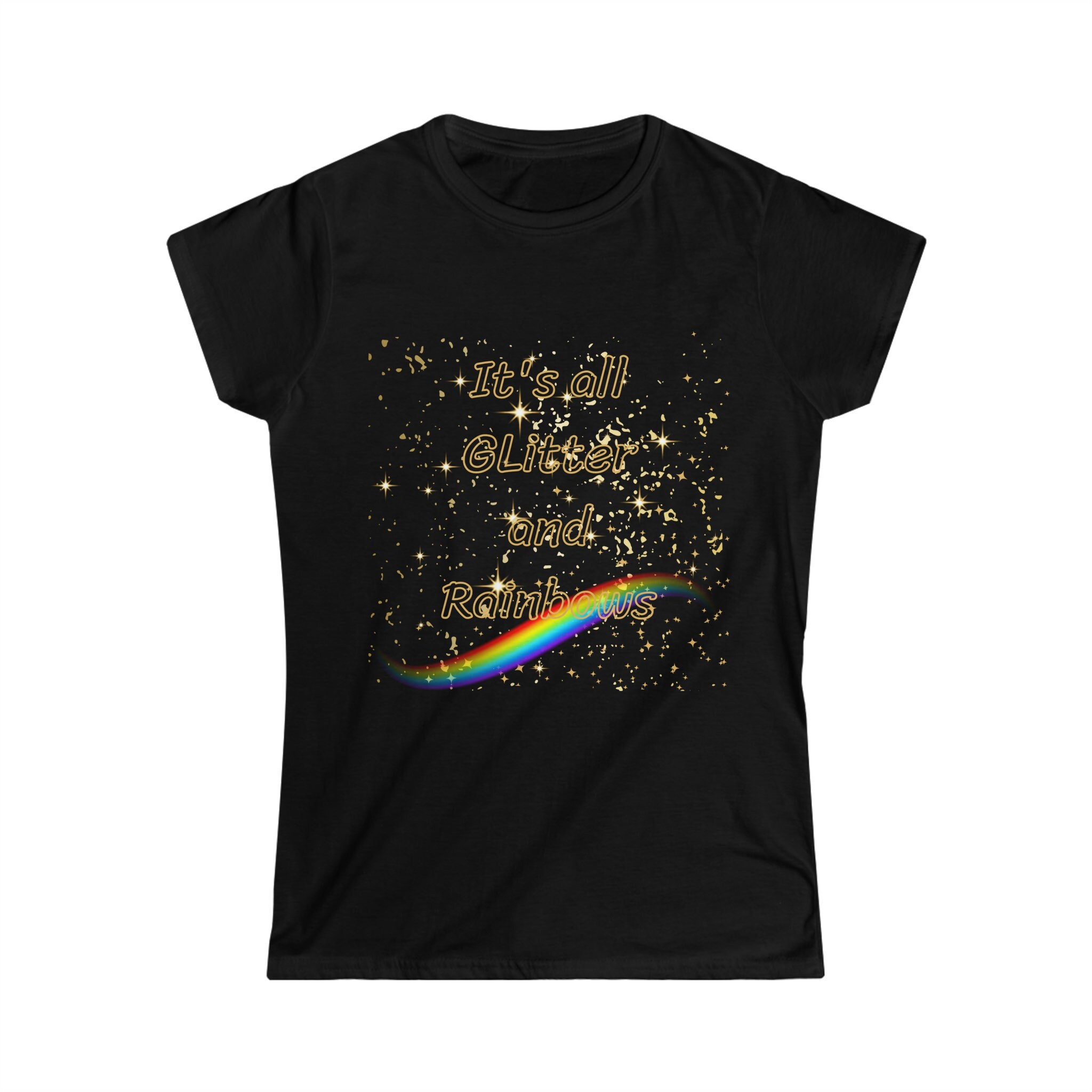 Sparkles and Glitter Shirt With Rainbows Sparkly Women's Tee - Etsy