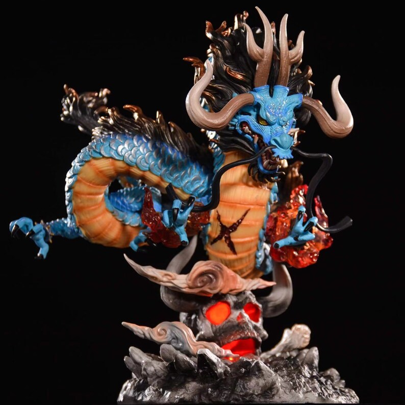22cm One Piece Anime Figure Kaido Dragon Form Four Emperors With Lamp ...