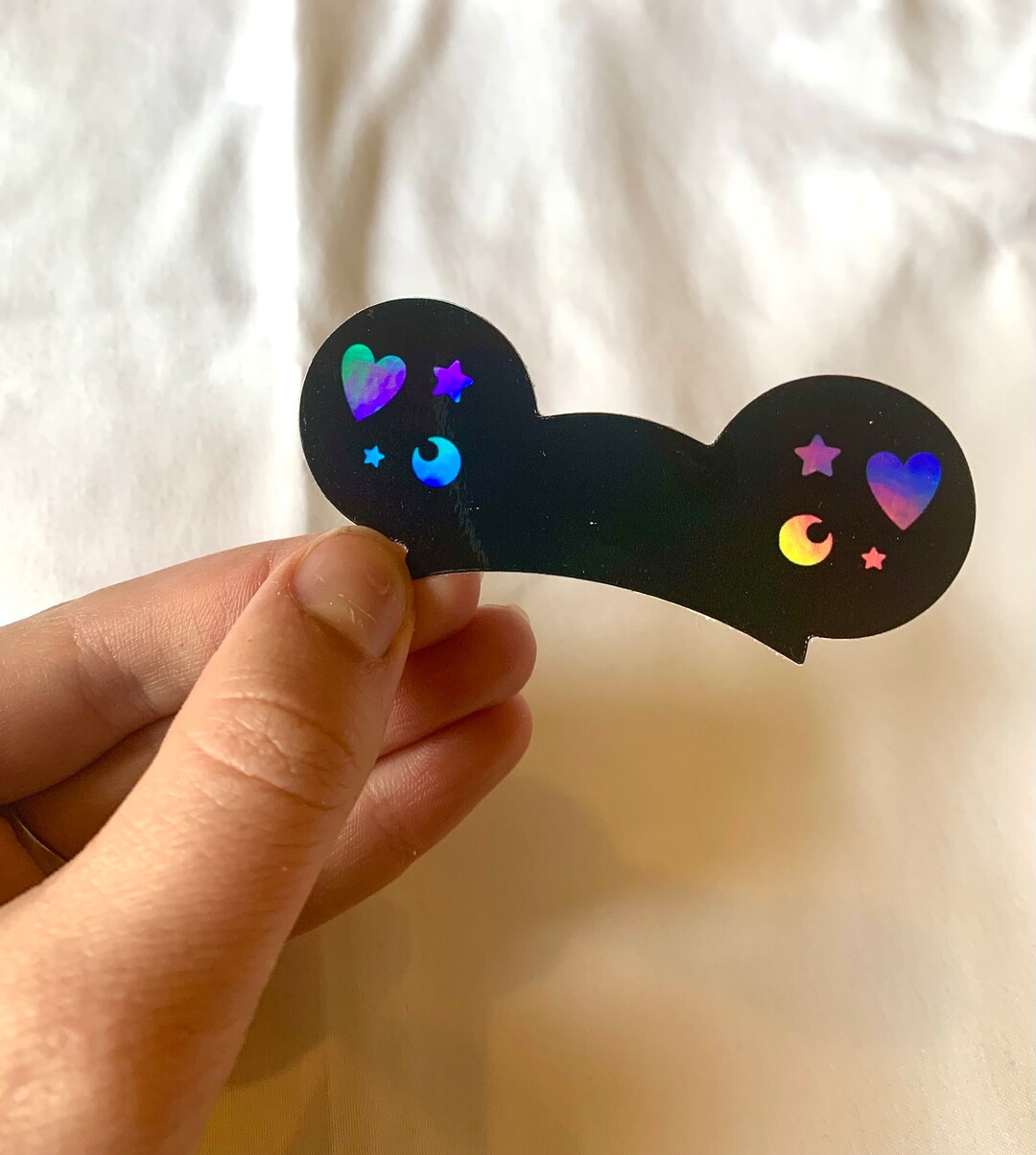 Holographic Mickey Ear Sticker - Etsy