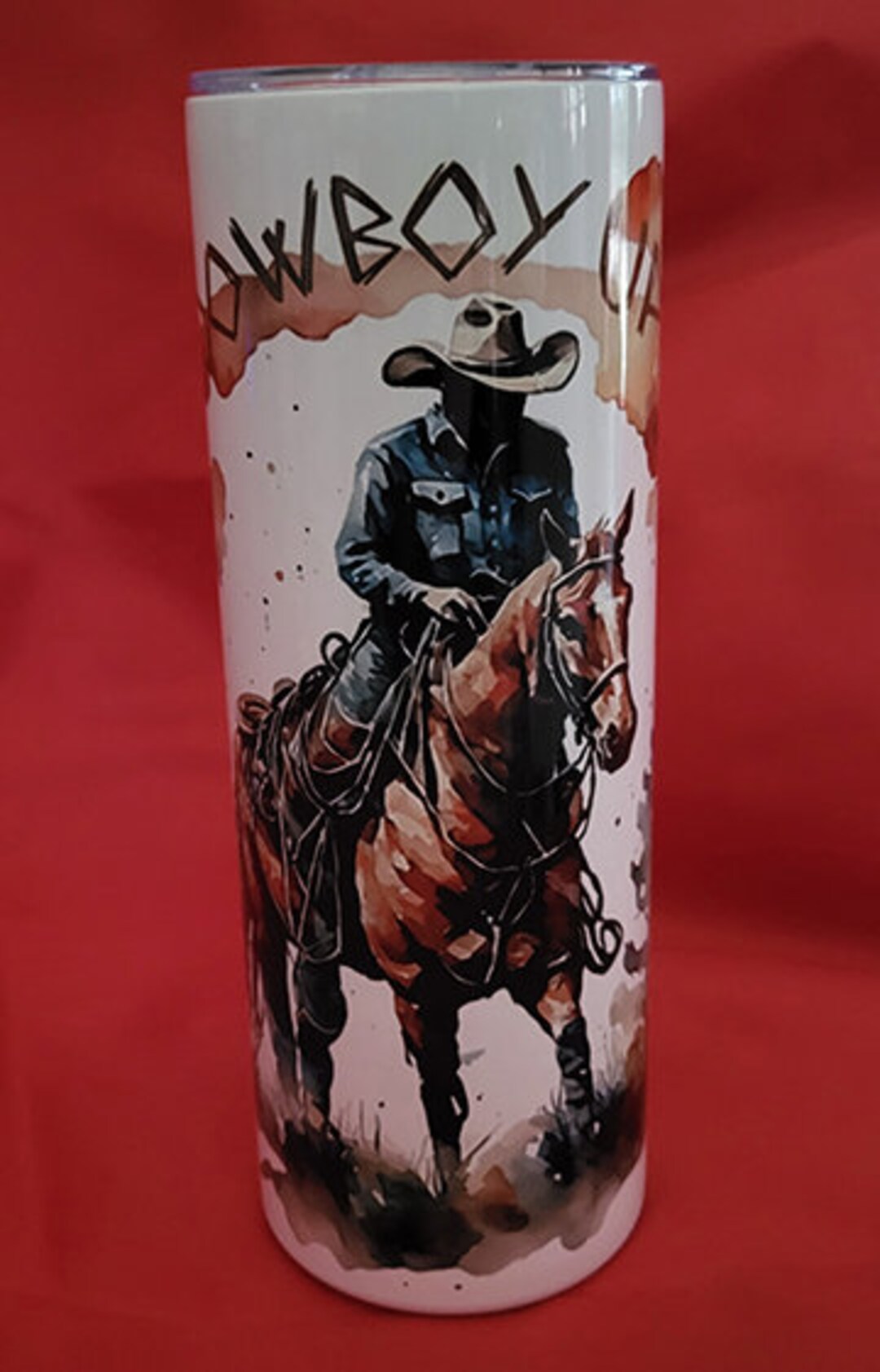 Tumbler 20oz Cowboy up Rodeo Western. Stainless Straw and Cleaning ...