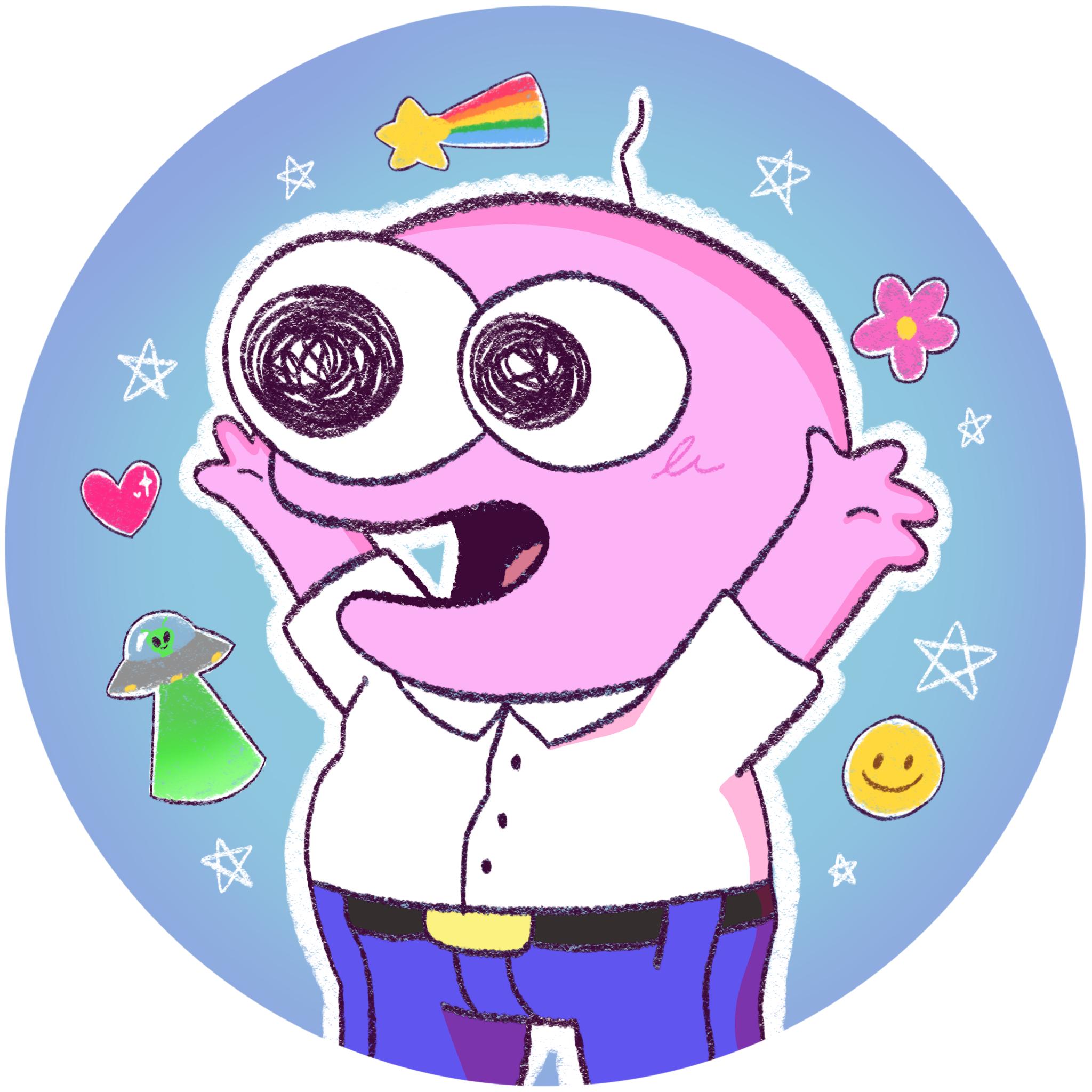 Smiling Friends Homemade 1.5" (37mm) Badges and Buttons (pim, Charlie ...