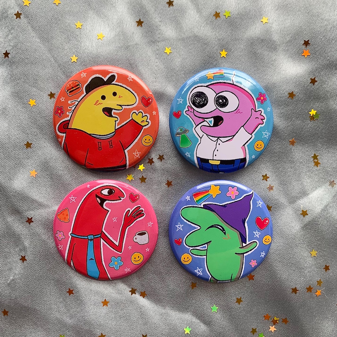 Smiling Friends Homemade 1.5" (37mm) Badges and Buttons (pim, Charlie ...