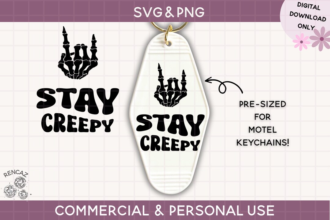 Motel Keychain Svg, Creepy Svg, Halloween Svg, Keychain Cut File for ...