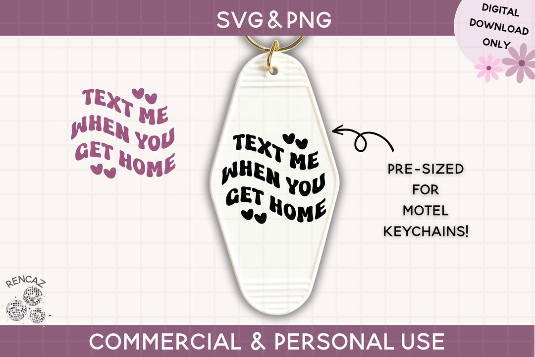 Motel Keychain Svg, Keychain Cut File for Cricut & Silhouette, Funny ...