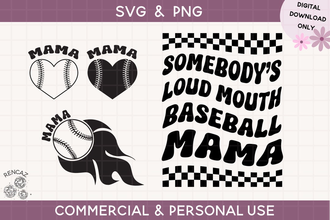 Baseball Mom Svg, Somebodys Loud Mouth Baseball Mama Png, Baseball Mama ...