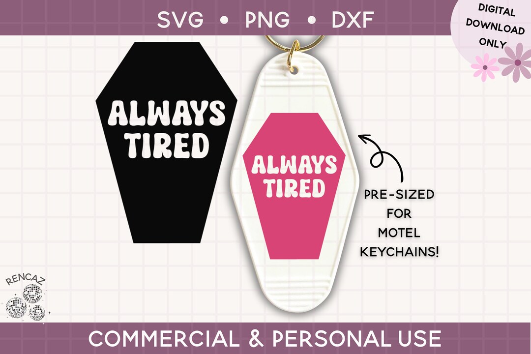 Motel Keychain Svg, Keychain Cut File for Cricut & Silhouette, Svg for ...