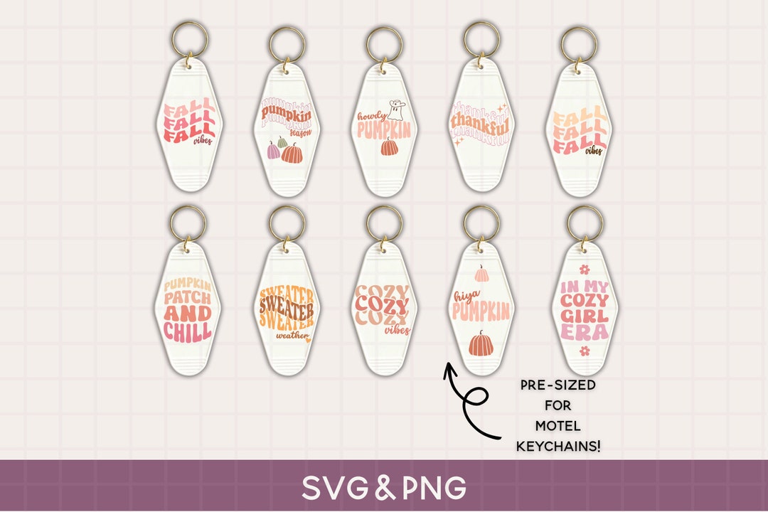 Autumn Motel Keychain Svg Bundle, Fall Svgs, Pumpkin Season ...