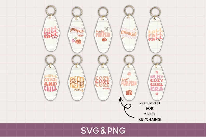 Autumn Motel Keychain Svg Bundle Fall Svgs Pumpkin Season - Etsy