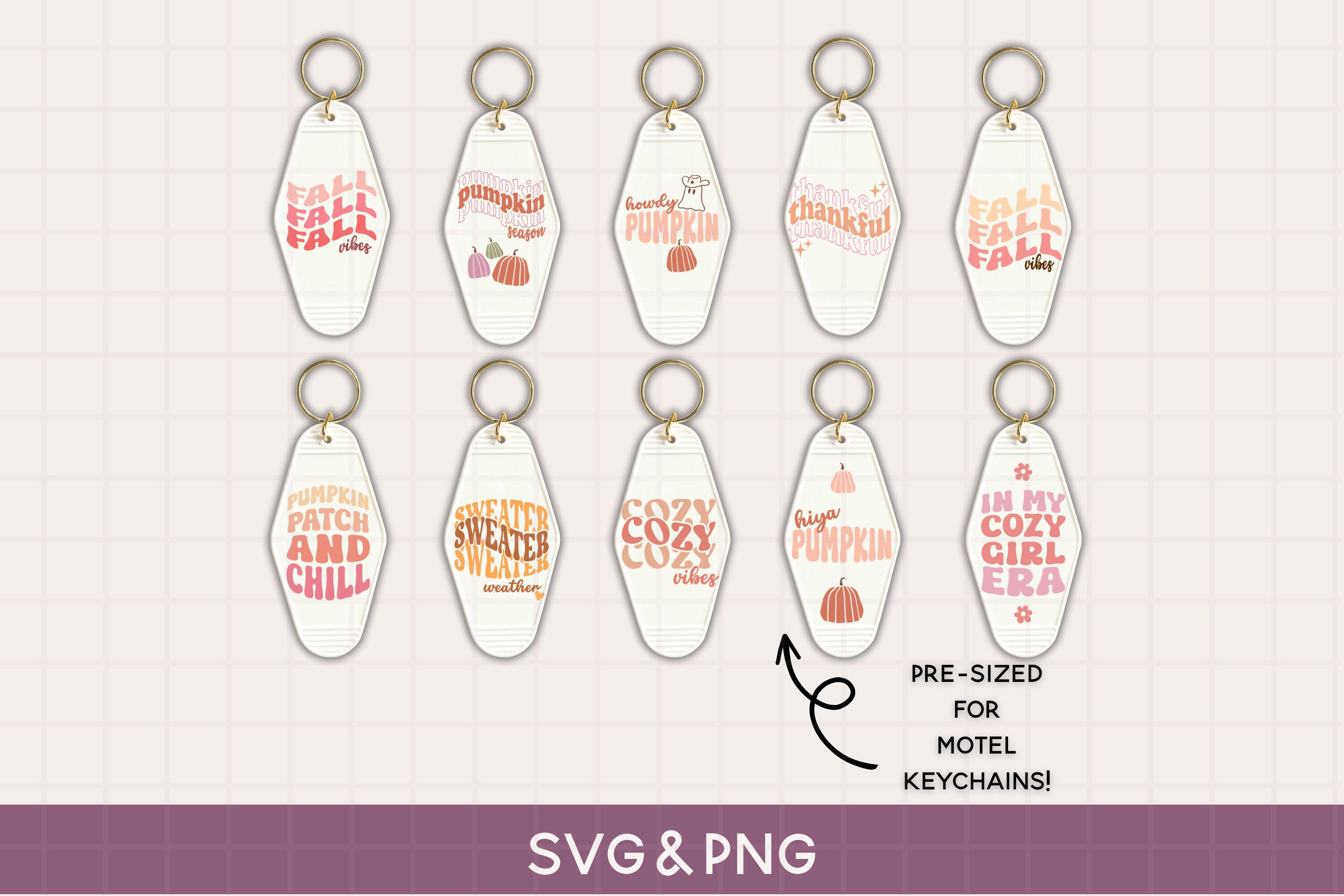 Autumn Motel Keychain Svg Bundle Fall Svgs Pumpkin Season - Etsy
