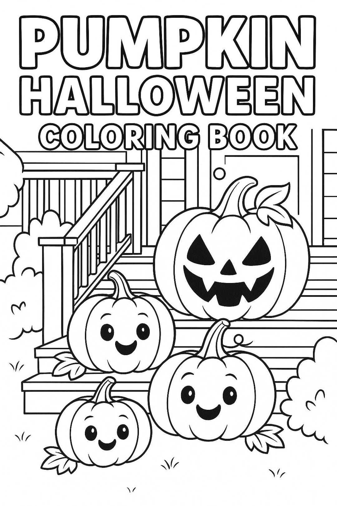 Halloween Pumpkin Coloring Pages for Kids: Simple Story Book (PDF) - Etsy