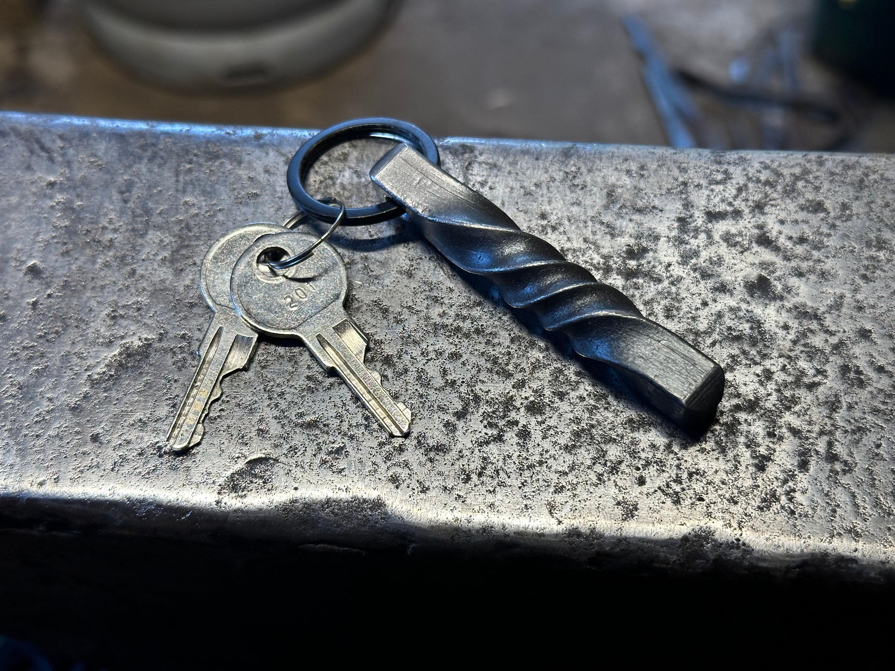 Twisted Metal Keychain - Hand Forged Unique Blacksmith Made - Etsy