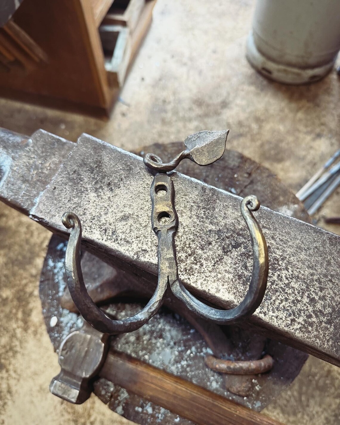 Hand Forged Rustic Leaf Coat Hook Artisanal Blacksmith Made - Etsy