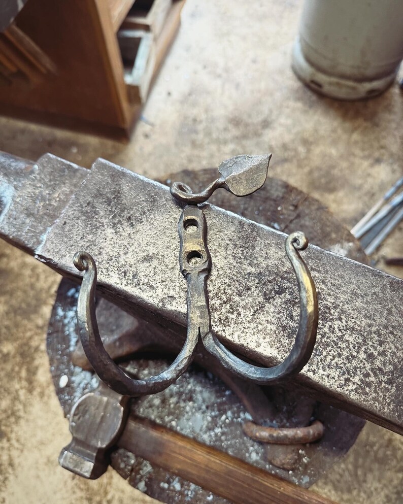 Hand Forged Rustic Leaf Coat Hook Artisanal Blacksmith Made - Etsy