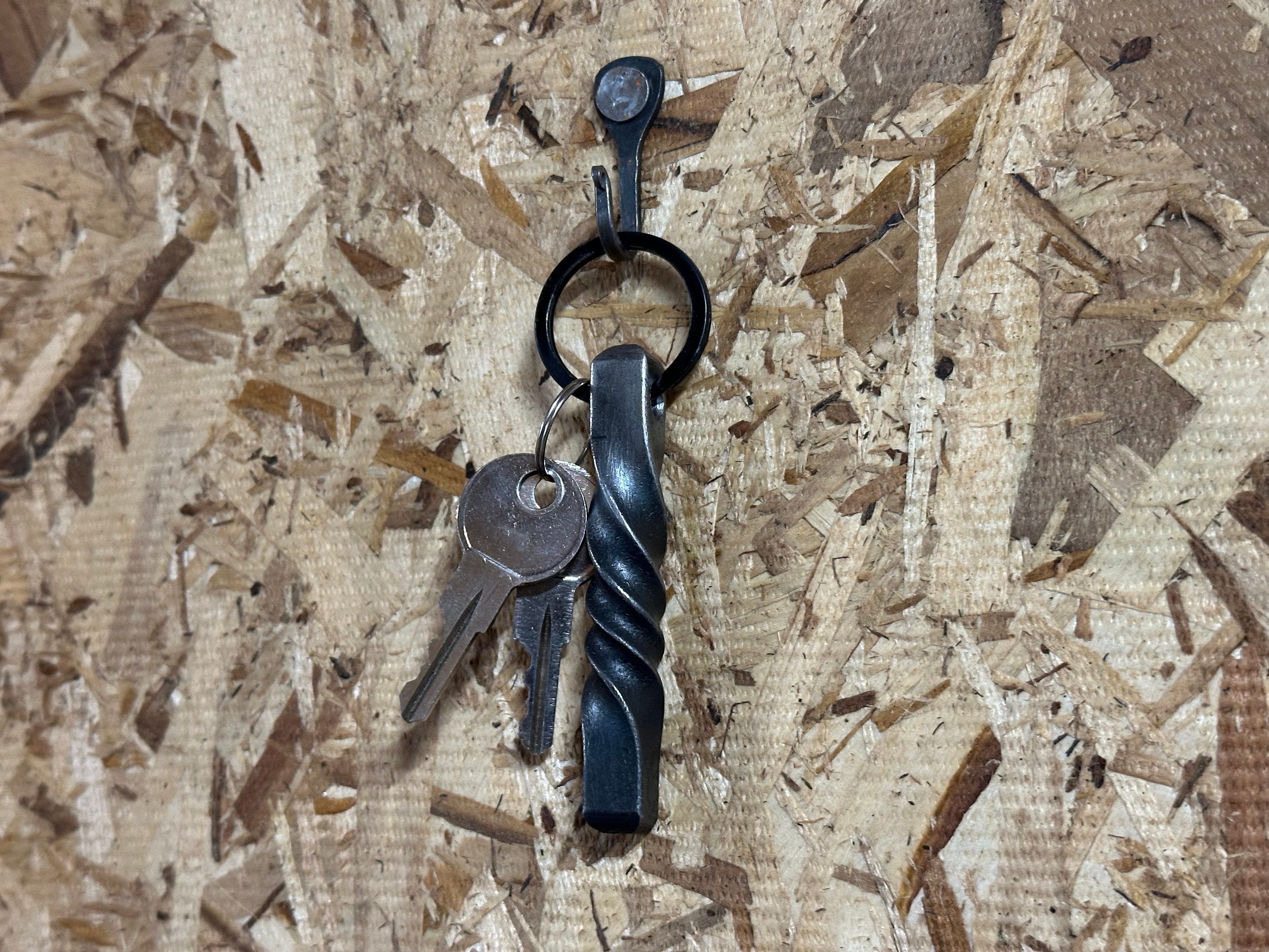 Twisted Metal Keychain - Hand Forged Unique Blacksmith Made - Etsy