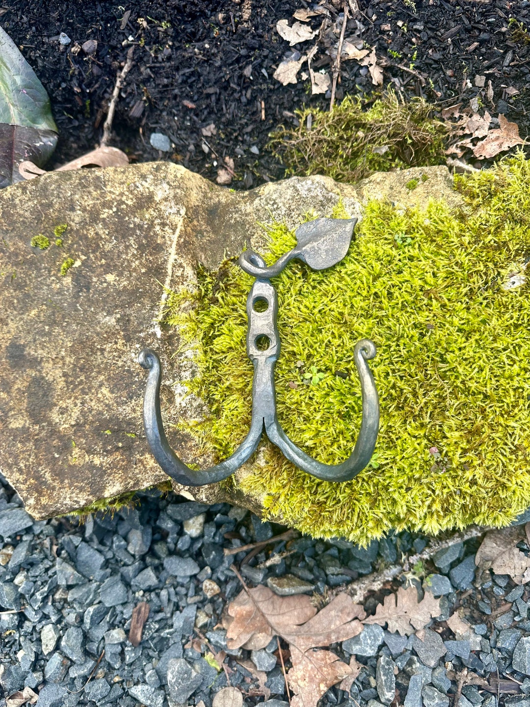 Rustic Leaf Coat Hook Hand Forged - Artisanal Blacksmith Made - Etsy