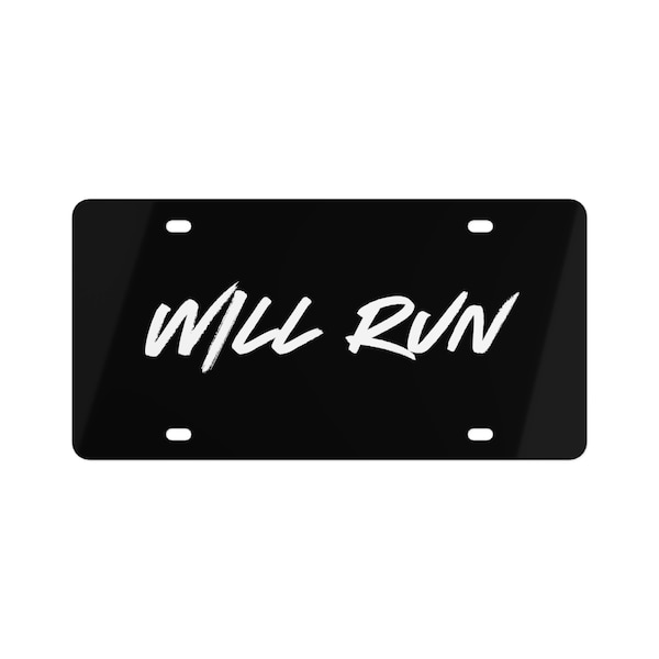 Will Run License Plates Etsy 