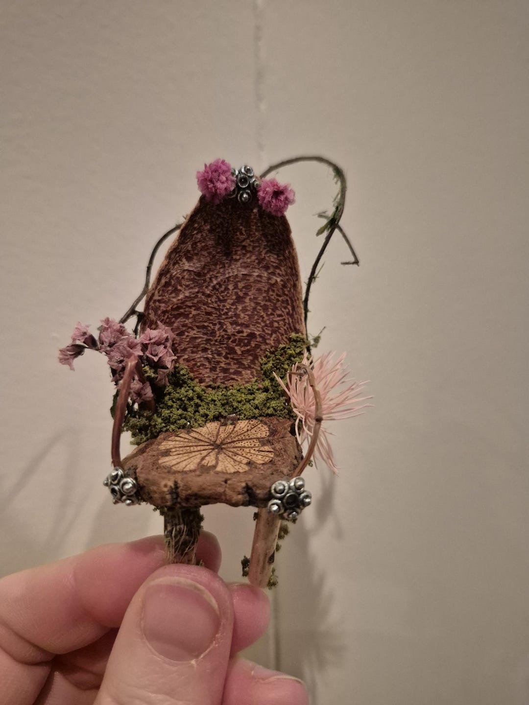 Fairy Chair Pink Miniature Furniture Fantasy Dollhouse Fairy Garden ...