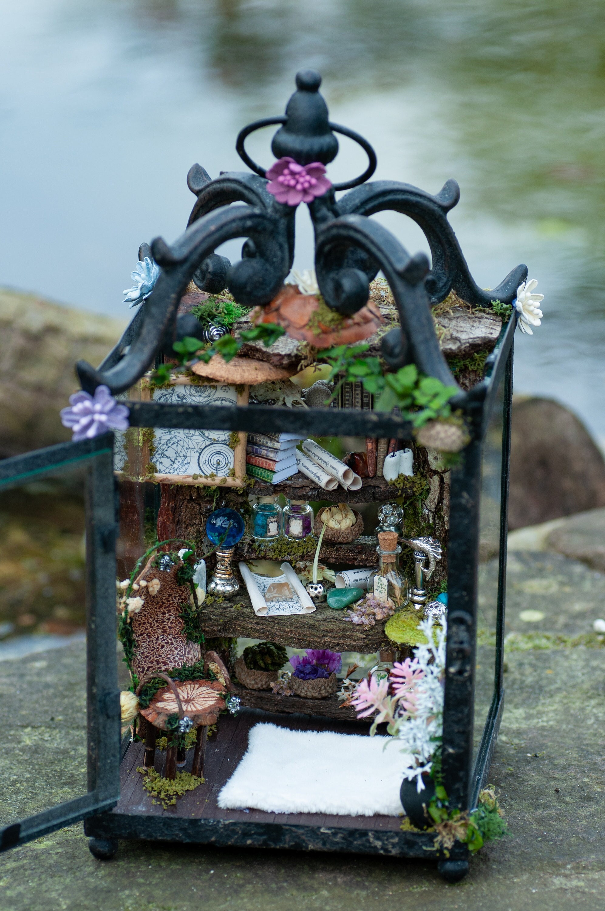 Fairy House With Lights OOAK Fantasy Miniature House Lantern With ...