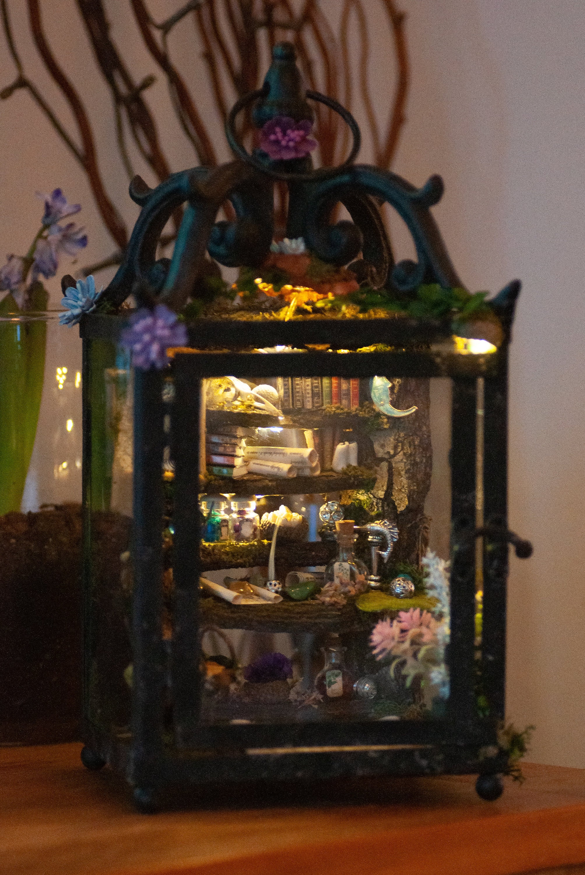 Fairy House With Lights OOAK Fantasy Miniature House Lantern With ...