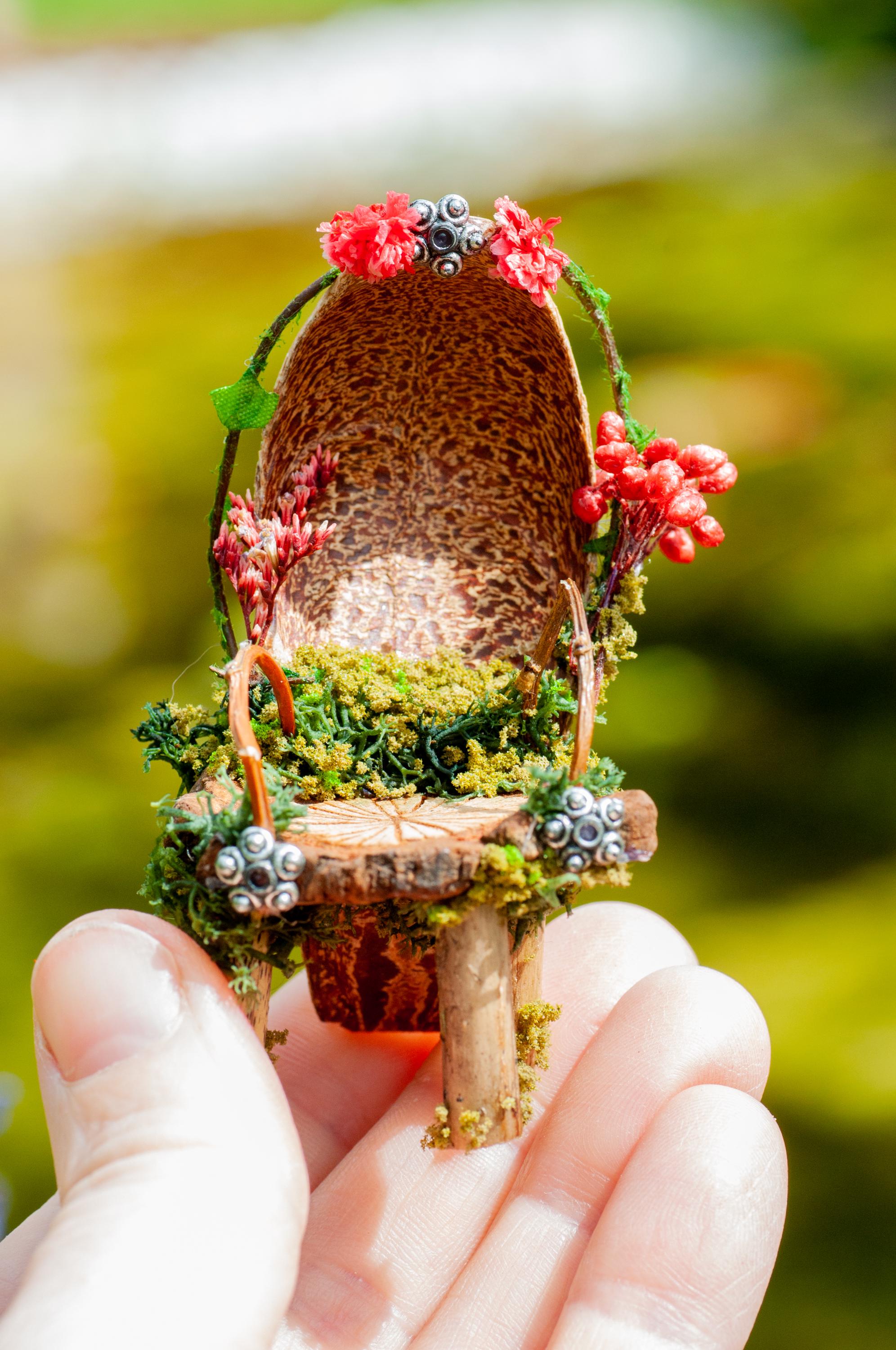 Fairy Chair Miniature Furniture Fantasy Dollhouse unique Handcrafted ...