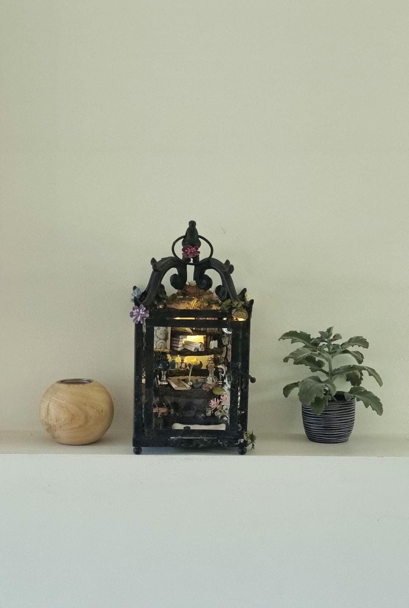 Fairy House With Lights OOAK Fantasy Miniature House Lantern With ...