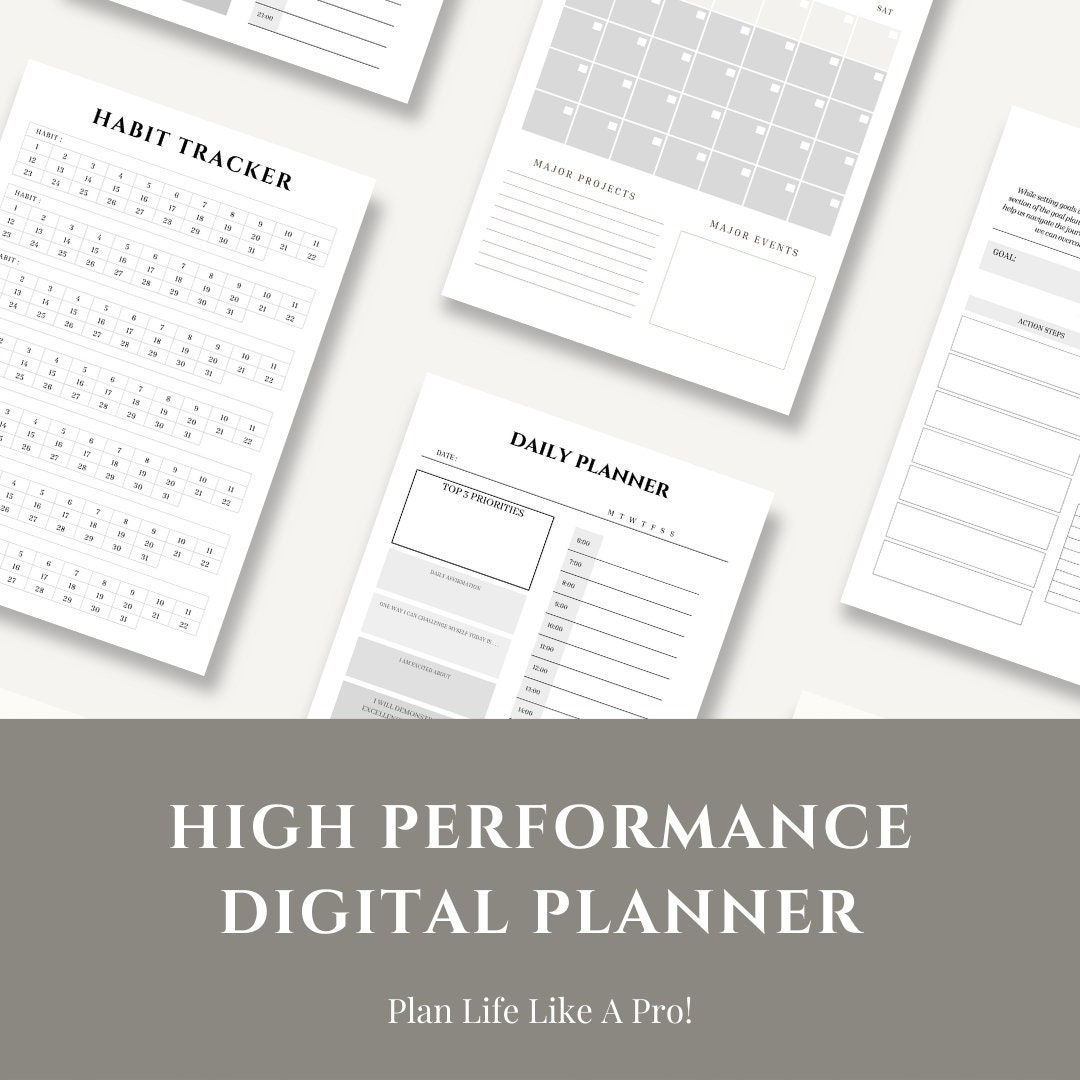 High Performance Goal Planner SMART Goals Template - Etsy