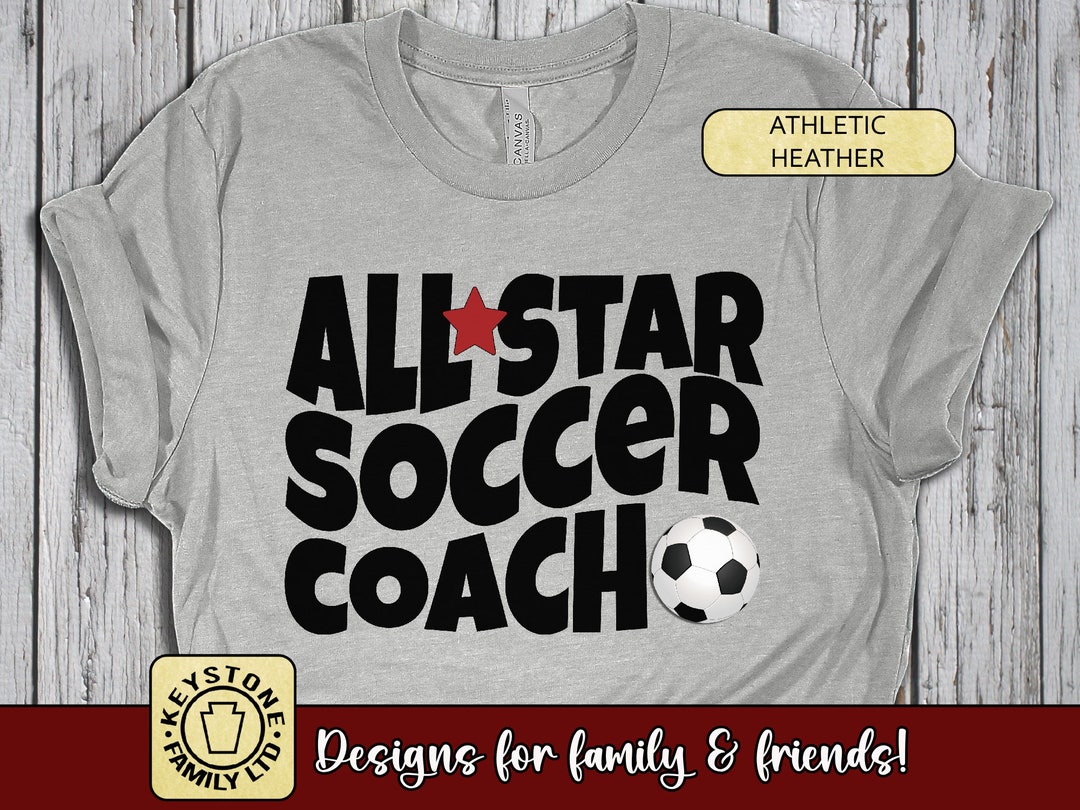 All-star Soccer Coach Shirt. Black Text on Light Shirt - Retro Design ...