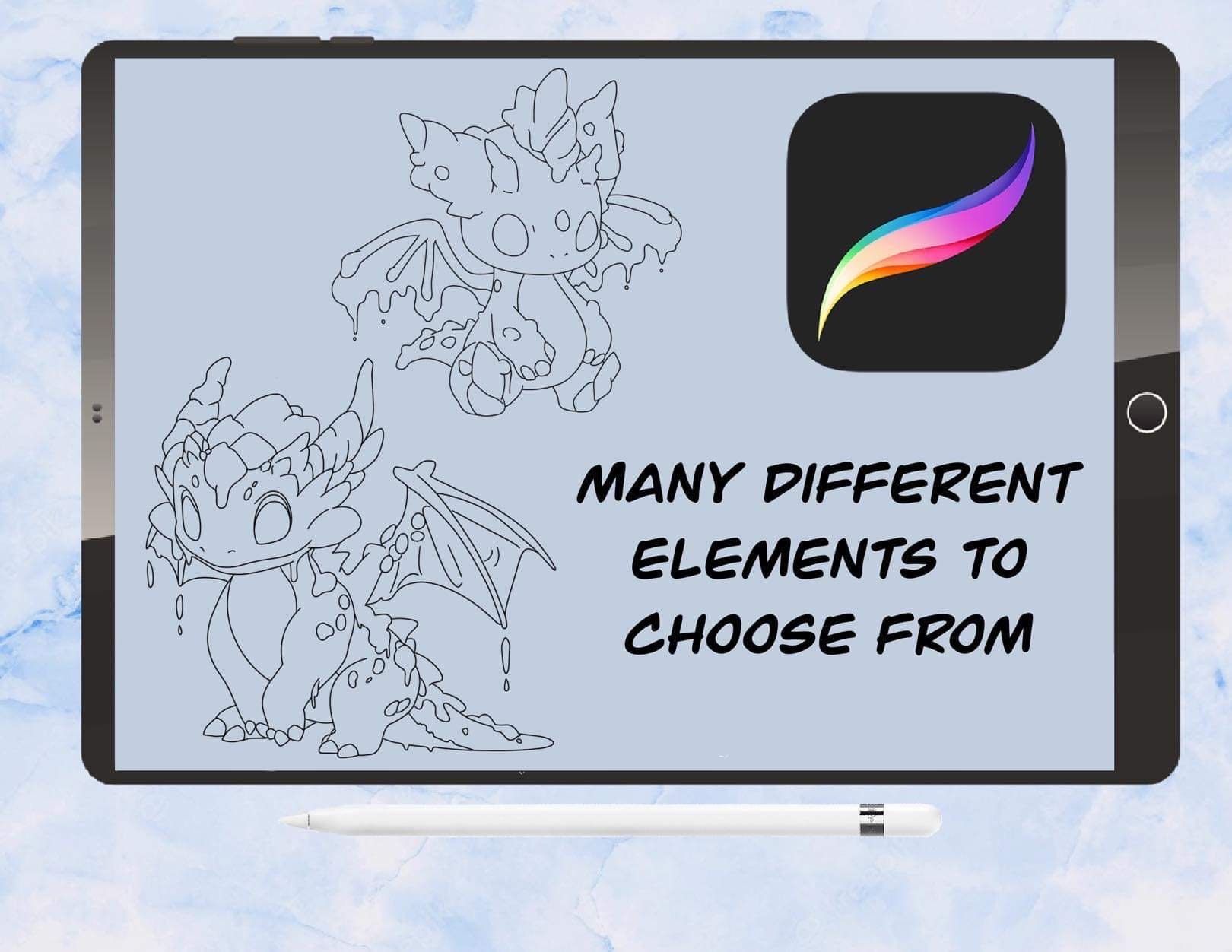 10 Chibi Dragon Stamps, Comic Dragon Stamps, Manga Dragon Stamps ...