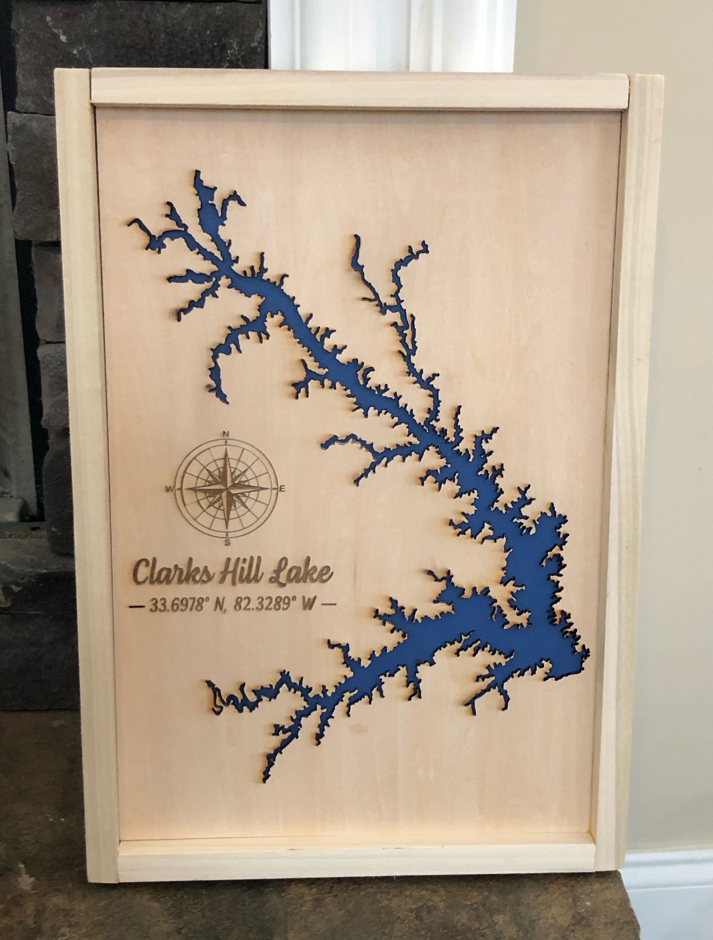 Custom Lake Light Wood Sign With Frame, Lake House Decor, Custom Lake ...