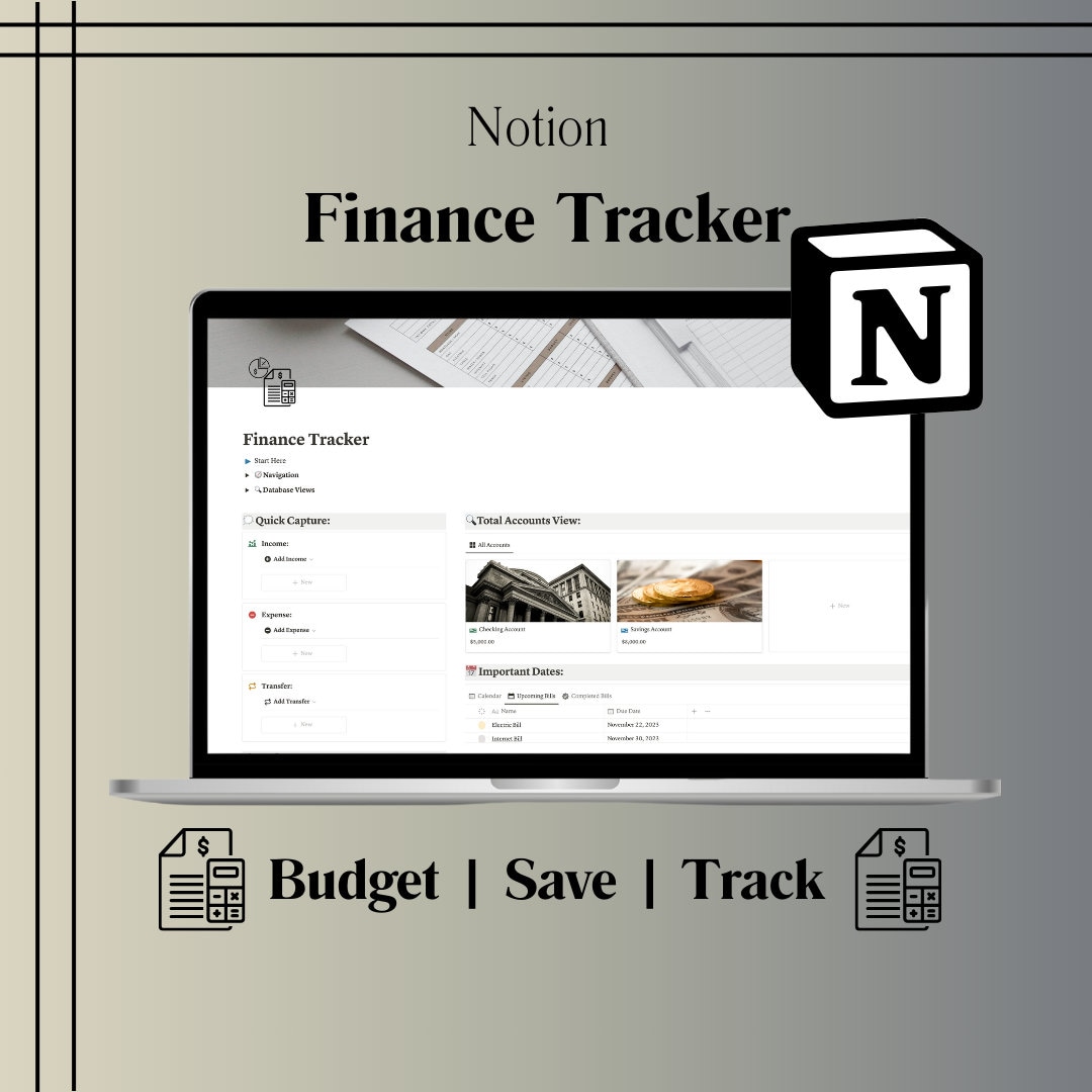 Notion Finance Tracker Notion Finance Template Budget Template Ultimate ...