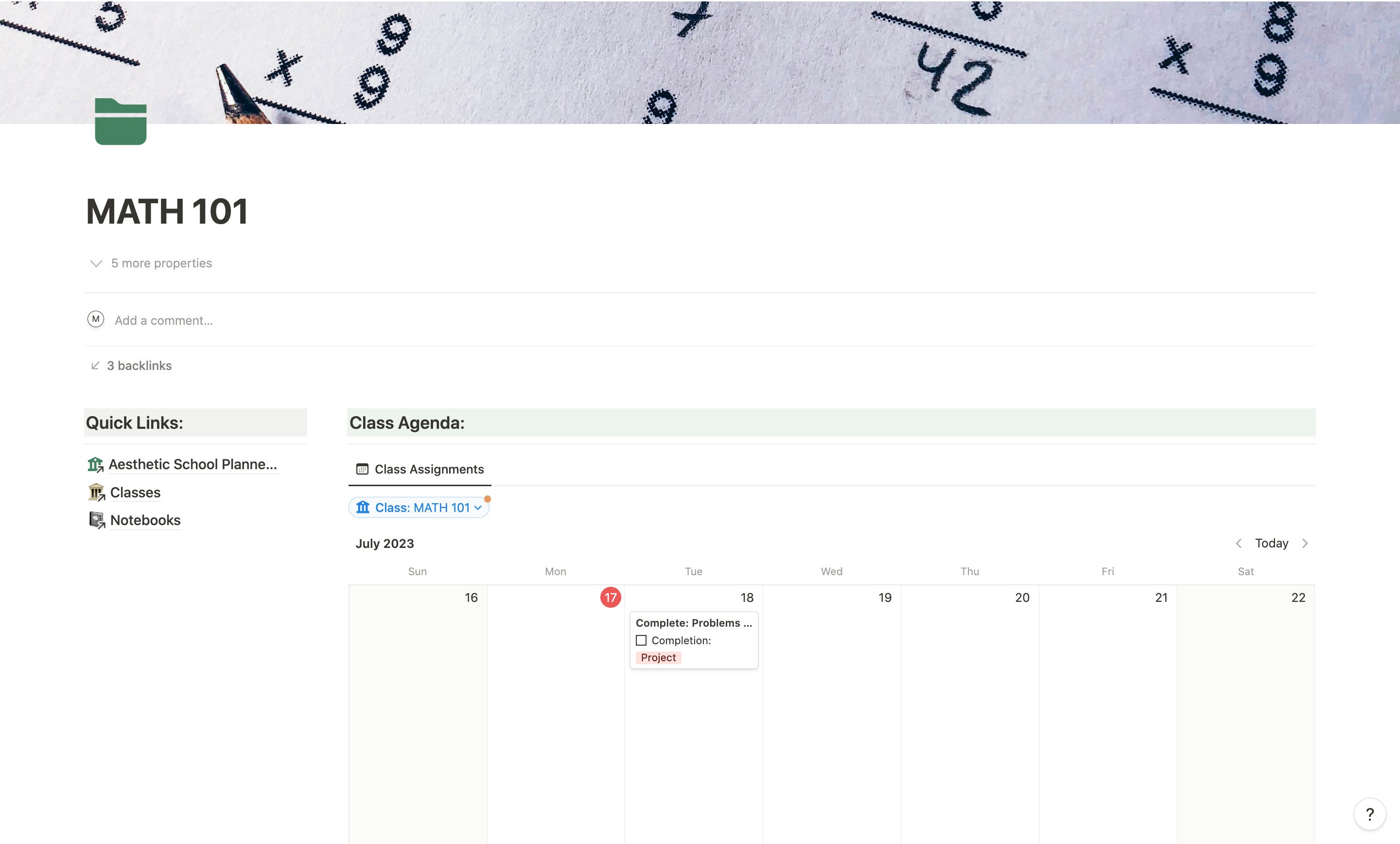 Notion Planner School Notion Template Aesthetic Green School Planner ...
