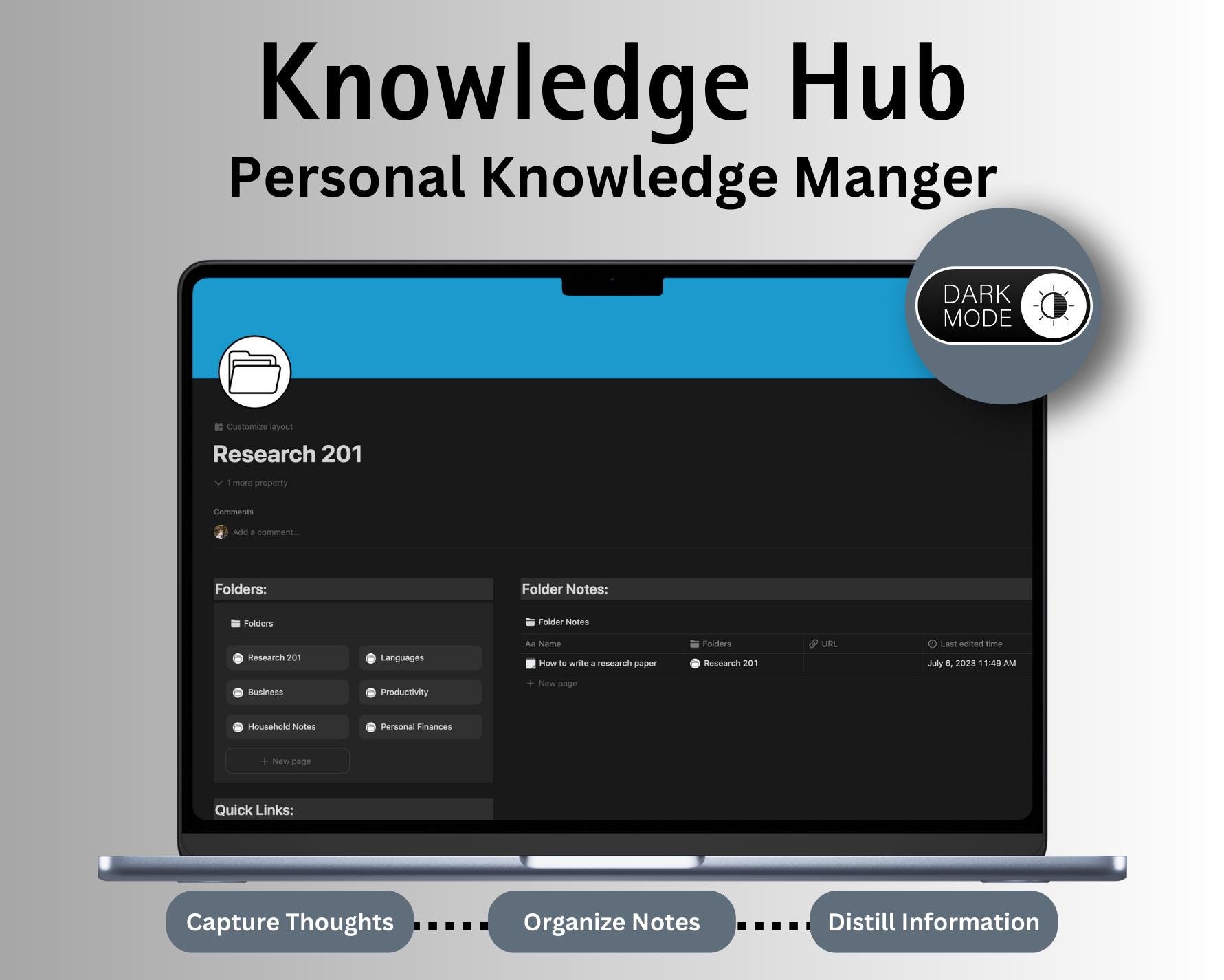 Personal Knowledge Hub Manager Notion Template Notes Information ...