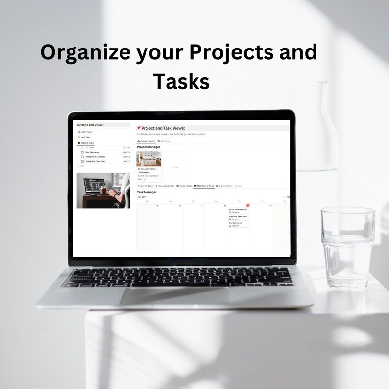 Notion Template Project Manager Organization Task Manager Ultimate Tasks Notion Projects ...