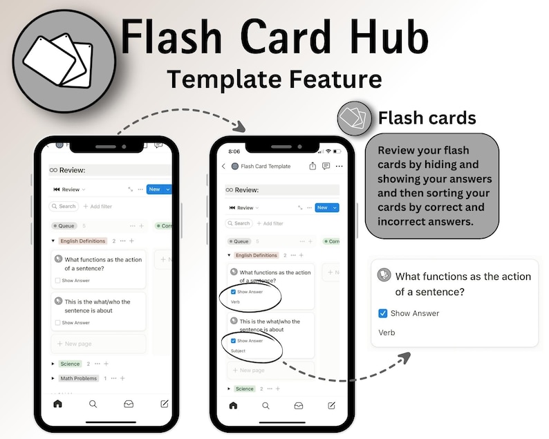 Notion Flashcard Template School College Study Productivity Study Tool ...