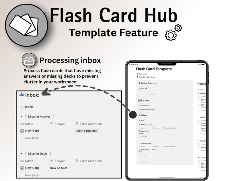 Notion Flashcard Template School College Study Productivity Study Tool ...