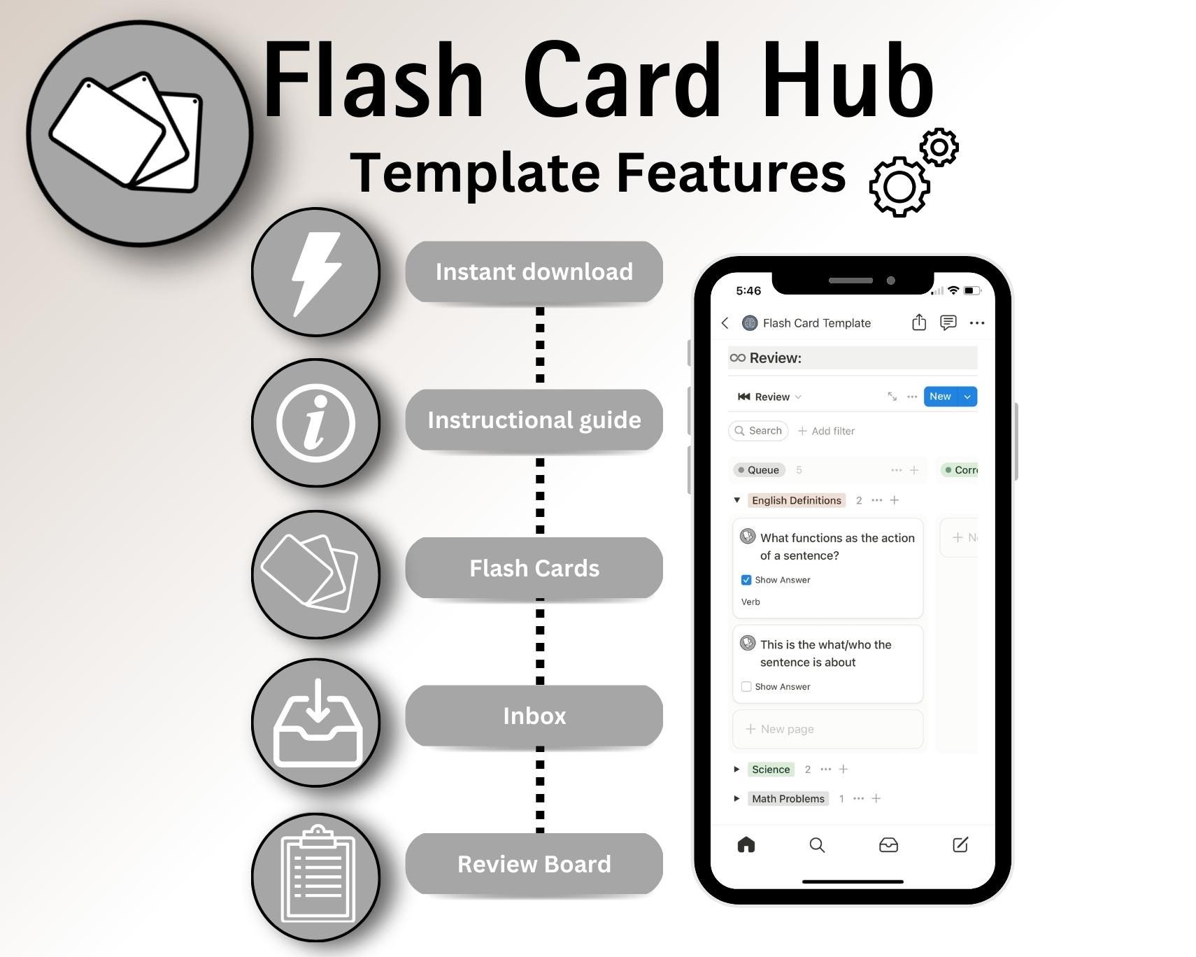 Notion Flashcard Template School College Study Productivity Study Tool ...