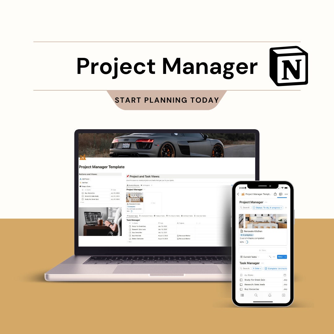 Notion Template Project Manager Organization Task Manager Ultimate ...
