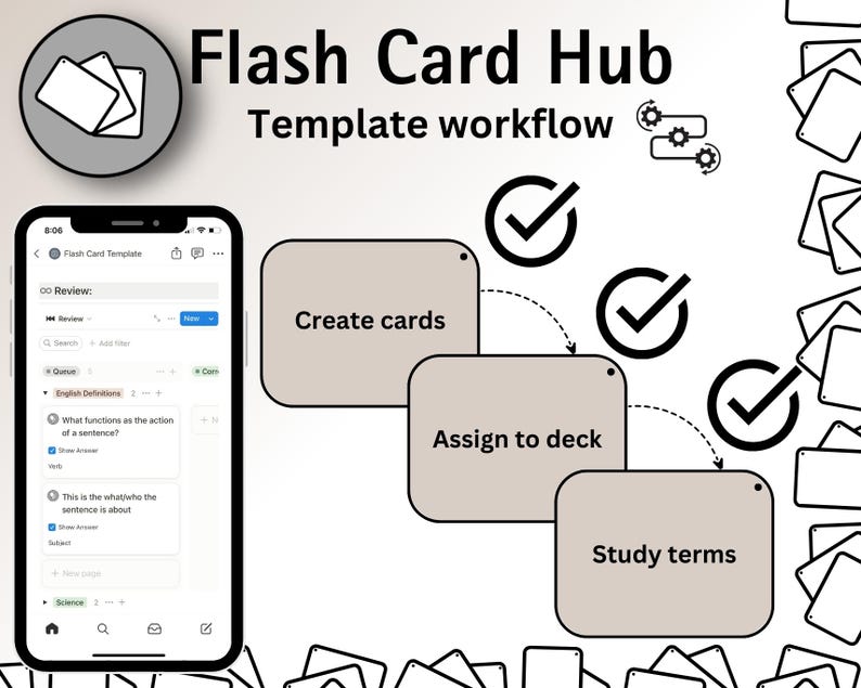 Notion Flashcard Template School College Study Productivity Study Tool ...
