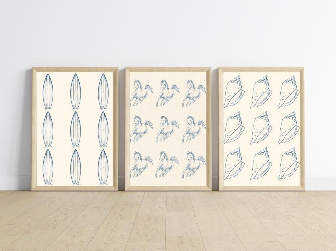 Coastal Cowgirl Set of 3 Prints | Coastal Western Decor | Coastal ...