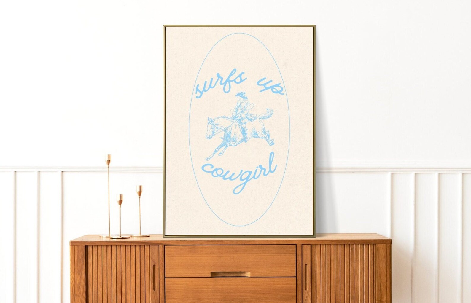 Blue Coastal Cowgirl Wall Art Coastal Western Print - Etsy