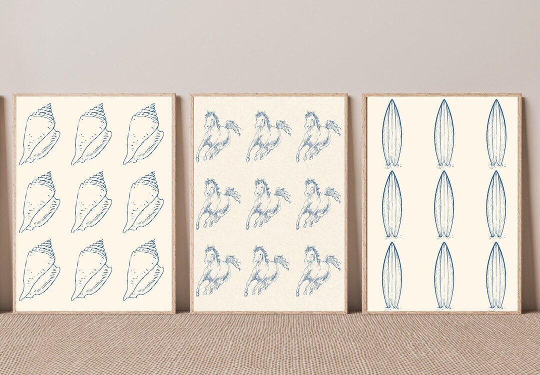 Coastal Cowgirl Set of 3 Prints Coastal Western Decor - Etsy