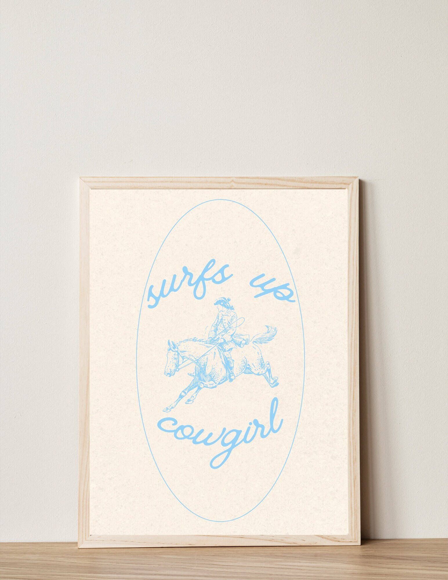 Blue Coastal Cowgirl Wall Art Coastal Western Print - Etsy