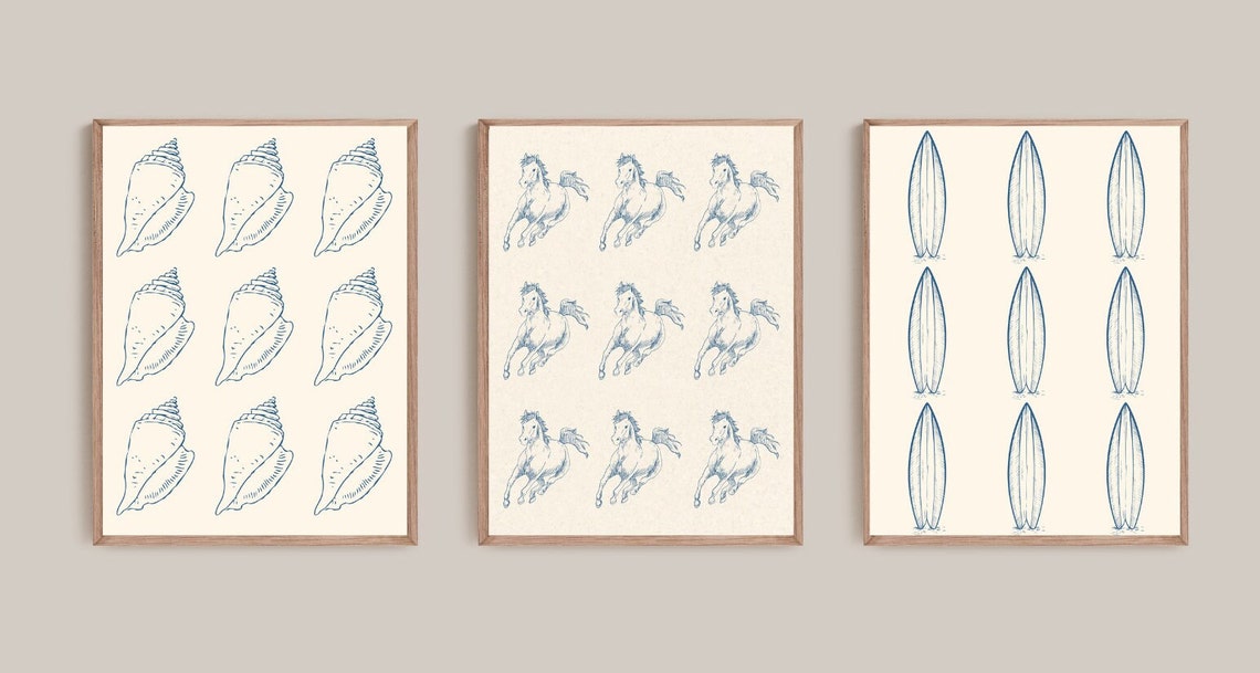 Coastal Cowgirl Set of 3 Prints Coastal Western Decor - Etsy