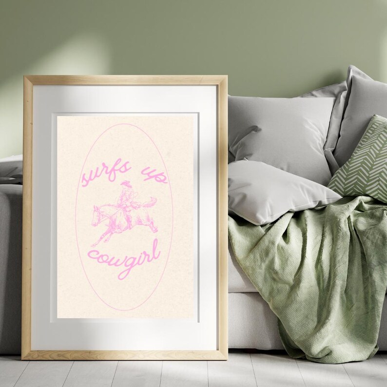 Pink Coastal Cowgirl Wall Art | Coastal Western Print | Coastal Cowgirl ...
