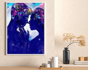 Digital Print-intimate Couples Art - Etsy