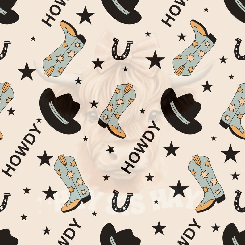 Howdy Cowboy Seamless File Pattern... Western Digital Stationery Paper ...