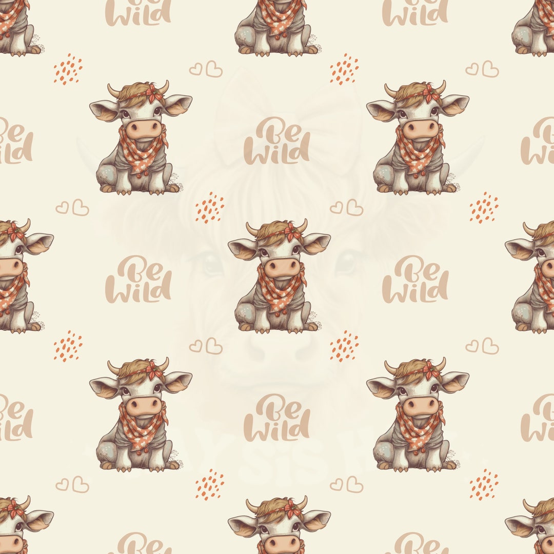 Cow Girl Seamless File Pattern... Western Repeating Pattern... Cow ...