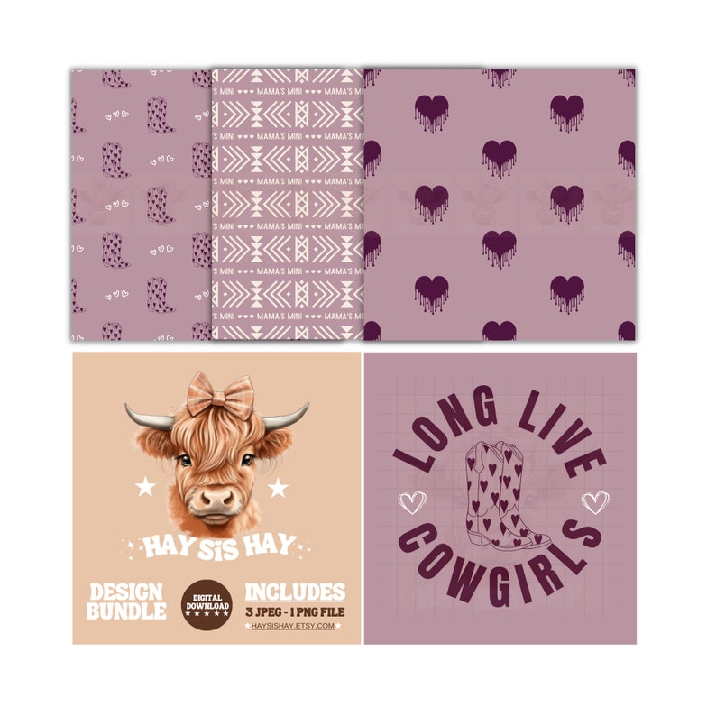 Long Live Cowgirls ... Western Seamless Pattern... Aztec Digital Paper ...